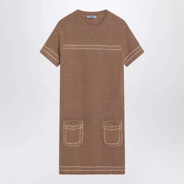 Prada Camel-coloured Cashmere Short Dress