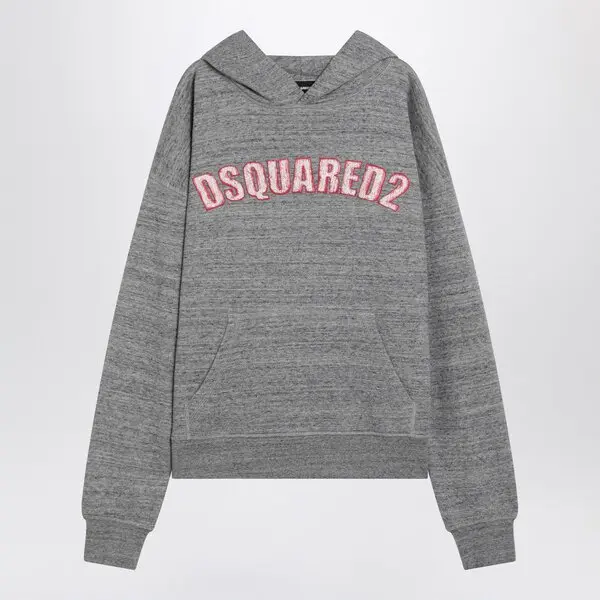 Dsquared2 Cotton Hoodie With Logo - Gray