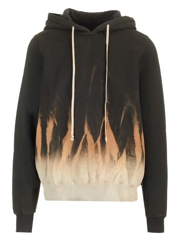 Rick Owens Sun Flame Cotton Hoodie - Black