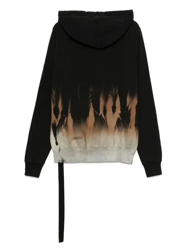 Rick Owens Sun Flame Cotton Hoodie - Black