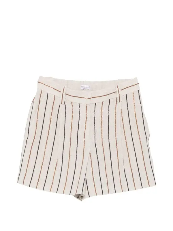 Brunello Cucinelli Striped Linen Shorts - Multicolor