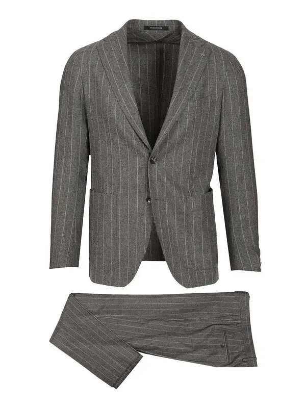 Tagliatore Montecarlo Pinstriped Suit - Gray