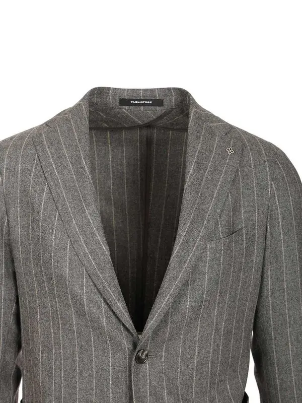 Tagliatore Montecarlo Pinstriped Suit - Gray