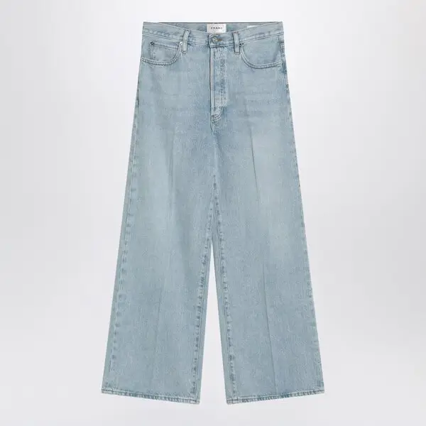 FRAME Low Baggy Wide Leg Jeans In Organic Denim - Blue