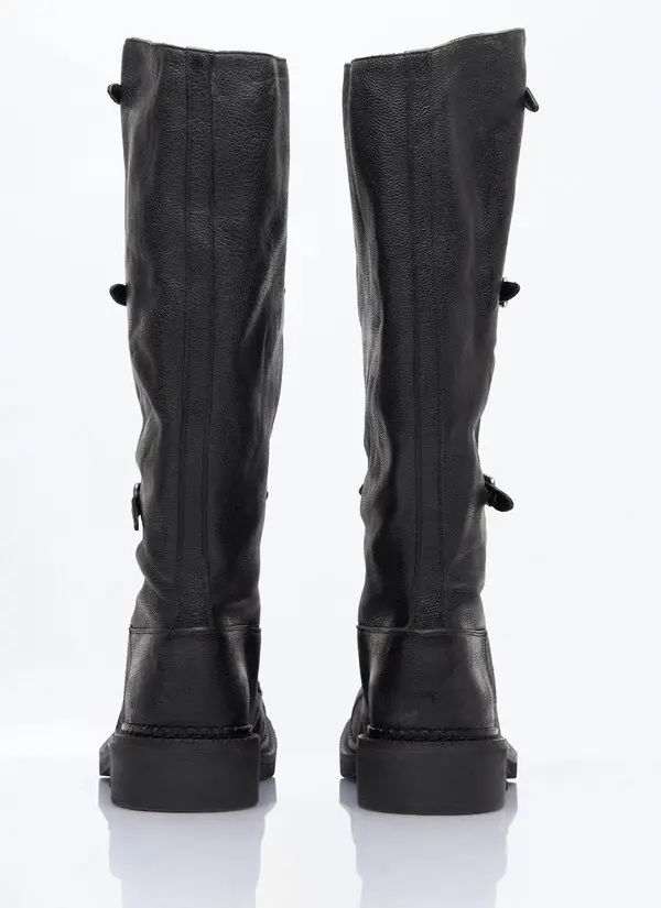 Miu Miu High Leather Boots - Black