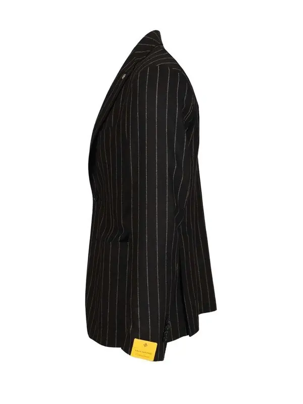 Tagliatore Montecarlo Pinstriped Suit - Black