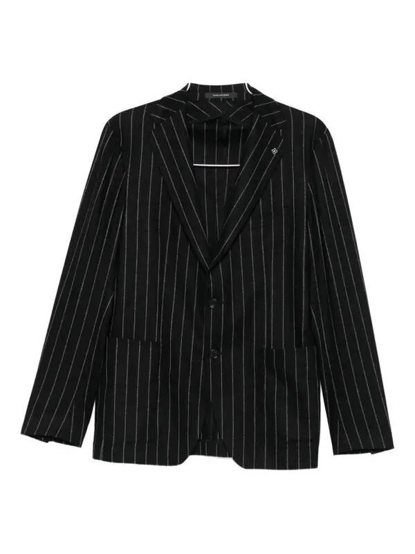 Tagliatore Montecarlo Pinstriped Suit - Black