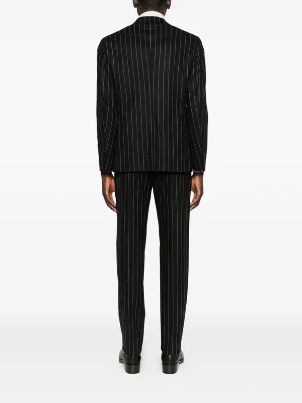 Tagliatore Montecarlo Pinstriped Suit - Black