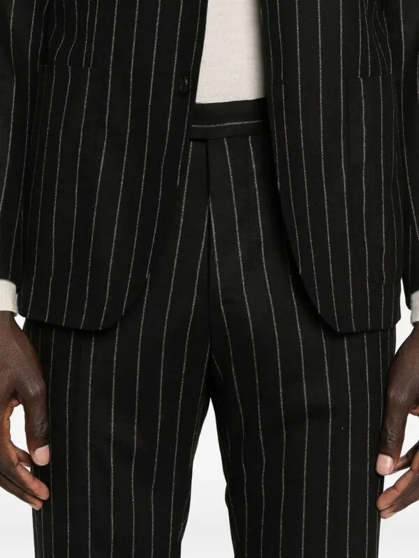 Tagliatore Montecarlo Pinstriped Suit - Black