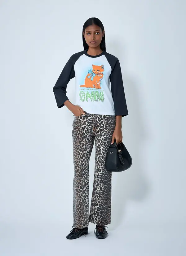 GANNI Logo Motif T-shirt - White