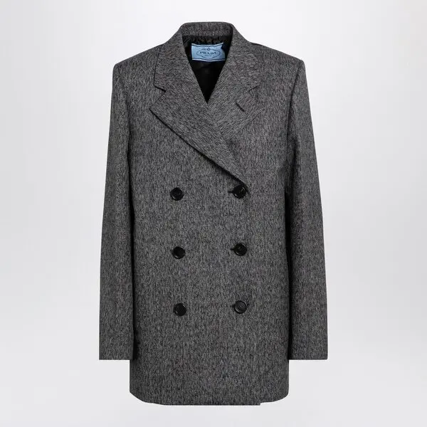 Prada Double-breasted Jacket In Prince Of Wales