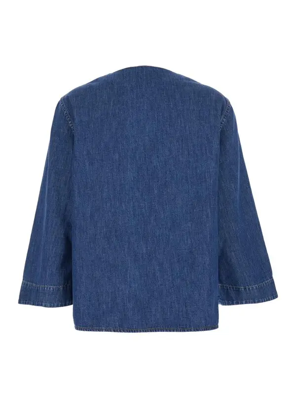 Valentino Garavani V-neck Blouse With Vlogo Plaque - Multicolor