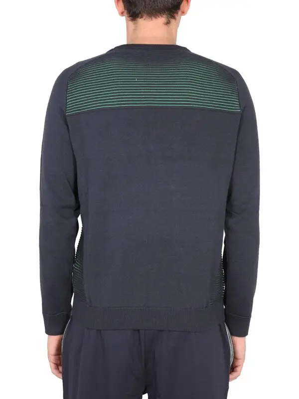 BOSS Crew Neck Striped Logo Sweater