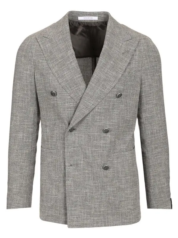 Tagliatore Double-breasted Herringbone Jacket - Gray
