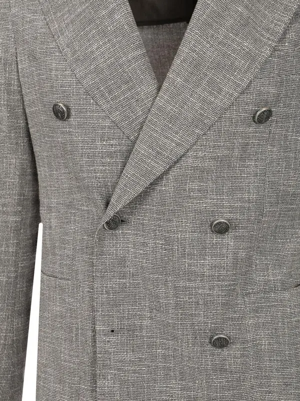 Tagliatore Double-breasted Herringbone Jacket - Gray