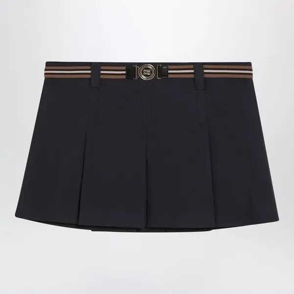 Miu Miu Pleated Blue Miniskirt
