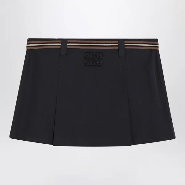 Miu Miu Pleated Blue Miniskirt