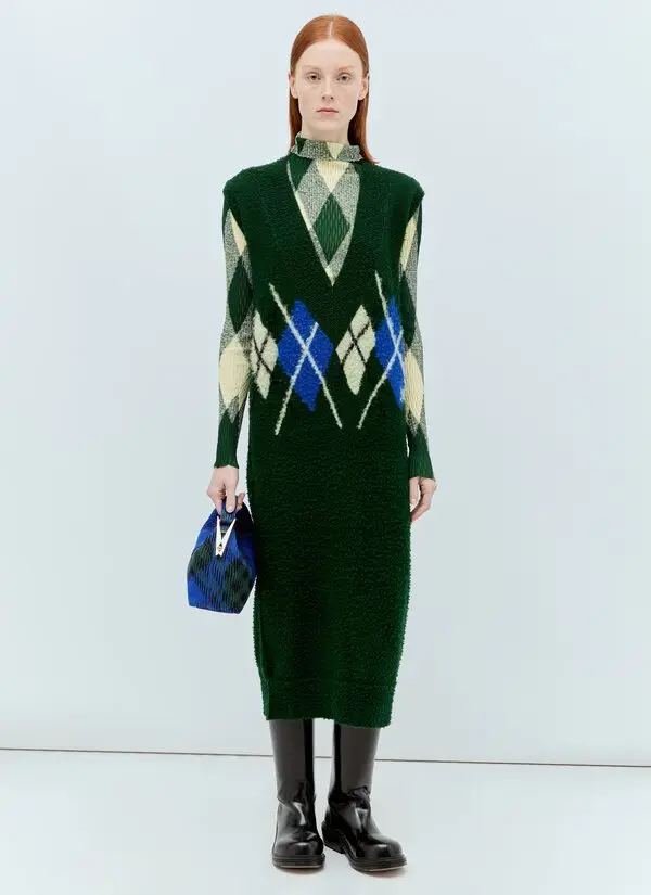 Burberry Argyle Wool Vest Dress