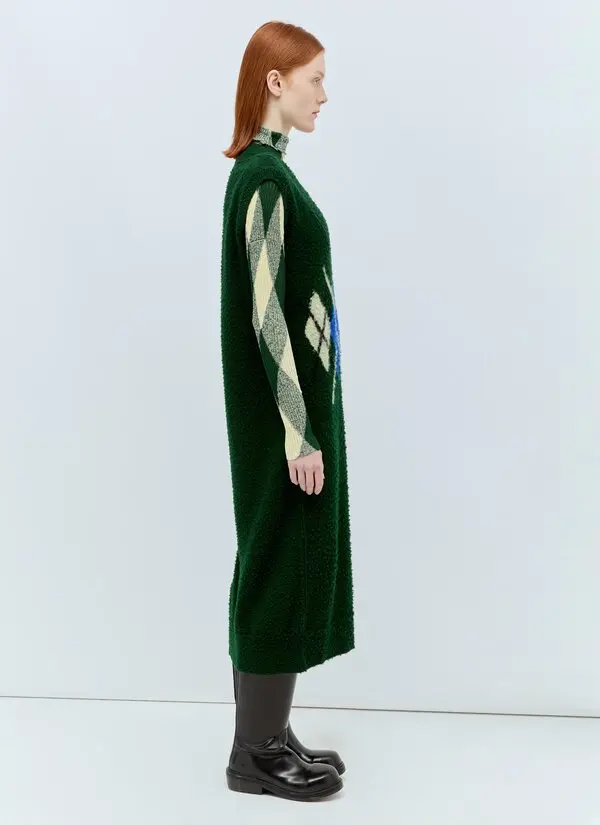 Burberry Argyle Wool Vest Dress - Green