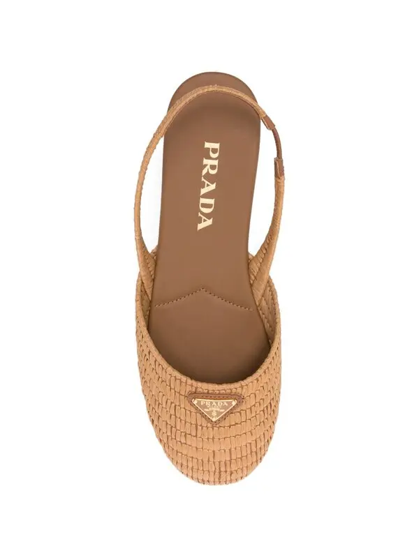 Prada Straw Ballet Flats