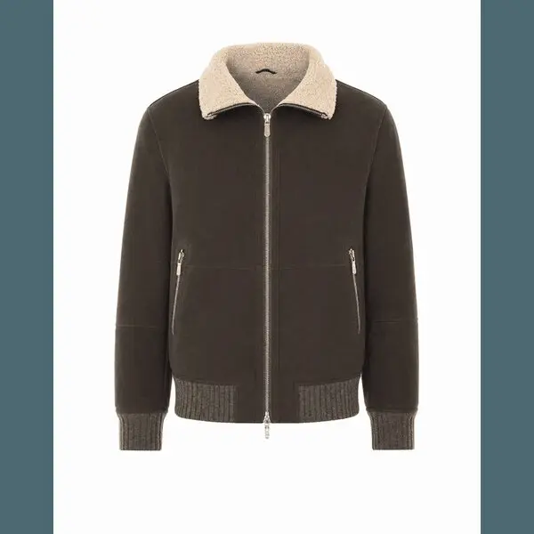 Brunello Cucinelli Suede Bomber - Brown
