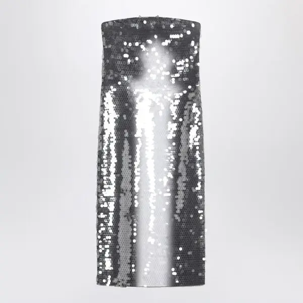 Sportmax Midi Dress With Gradient Sequin Effect - Silver