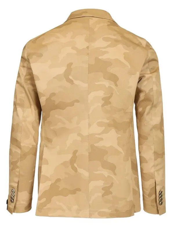 Tagliatore Double-breasted Camouflage Jacket - Green