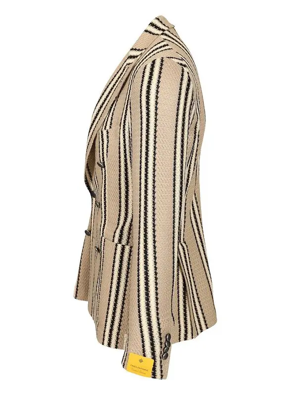 Tagliatore Double-breasted Jacket In Linen And Cotton Jersey