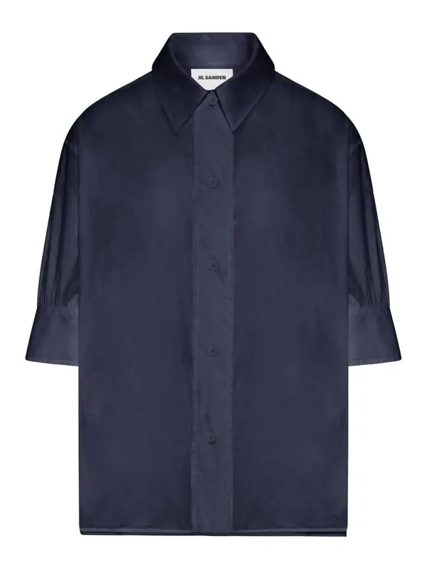 JIL SANDER Semi-transparent Cotton Shirt - Multicolor