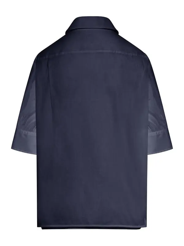 JIL SANDER Semi-transparent Cotton Shirt - Multicolor