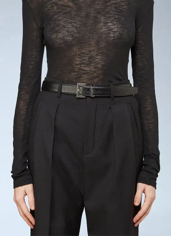 Saint Laurent Grained Leather Belt