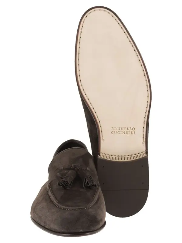 Brunello Cucinelli Suede Tasselled Moccasins - Brown