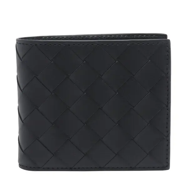 Bottega Veneta Intrecciato Bi-fold Wallet With Coin Purse - Black