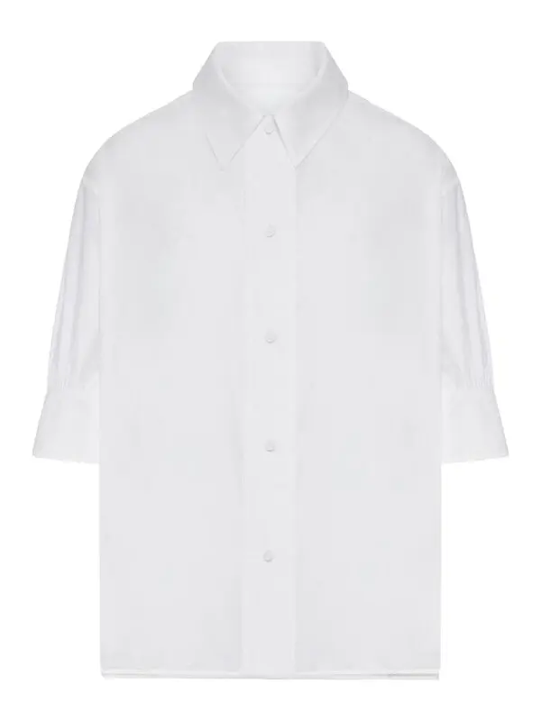 JIL SANDER Semi-transparent Cotton Shirt - White