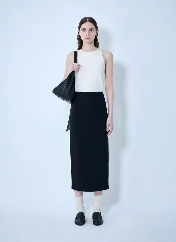 Max Mara Compact Crêpe Jersey Midi Skirt