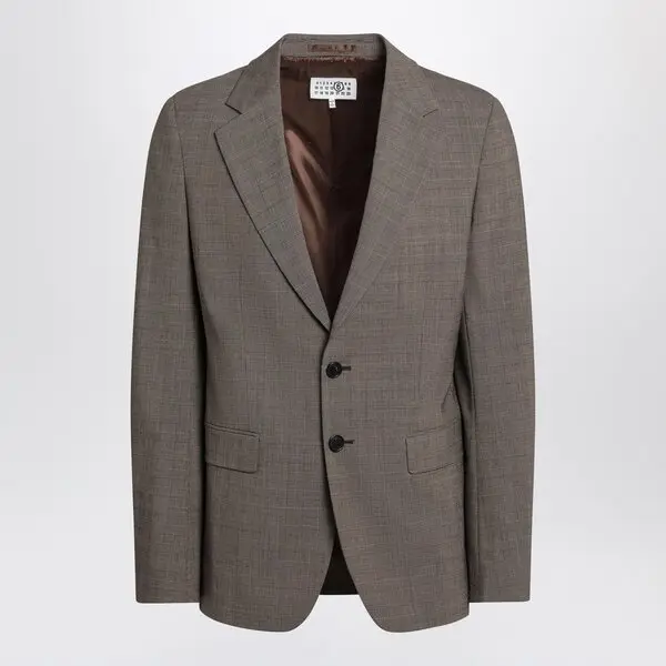 MAISON MARGIELA Single-breasted Jacket In Wool Blend - Brown