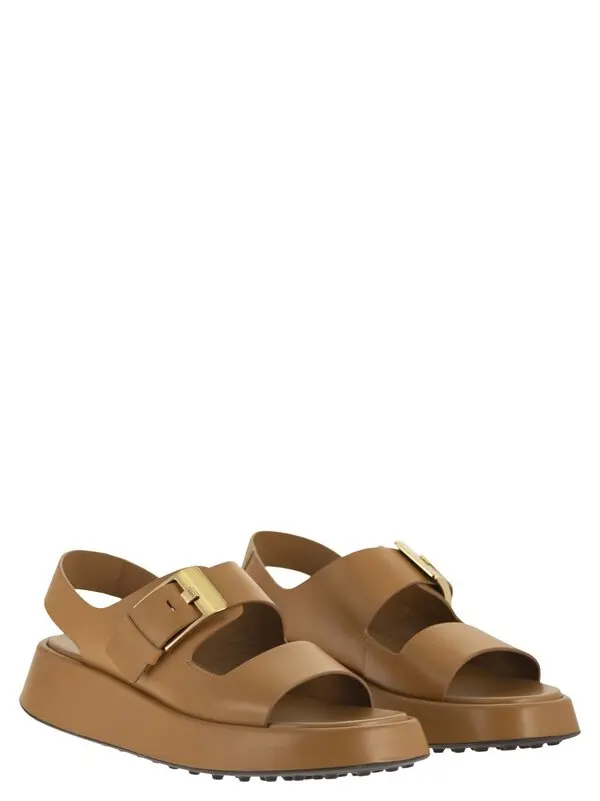 TOD'S Leather Sandal With Buckle
