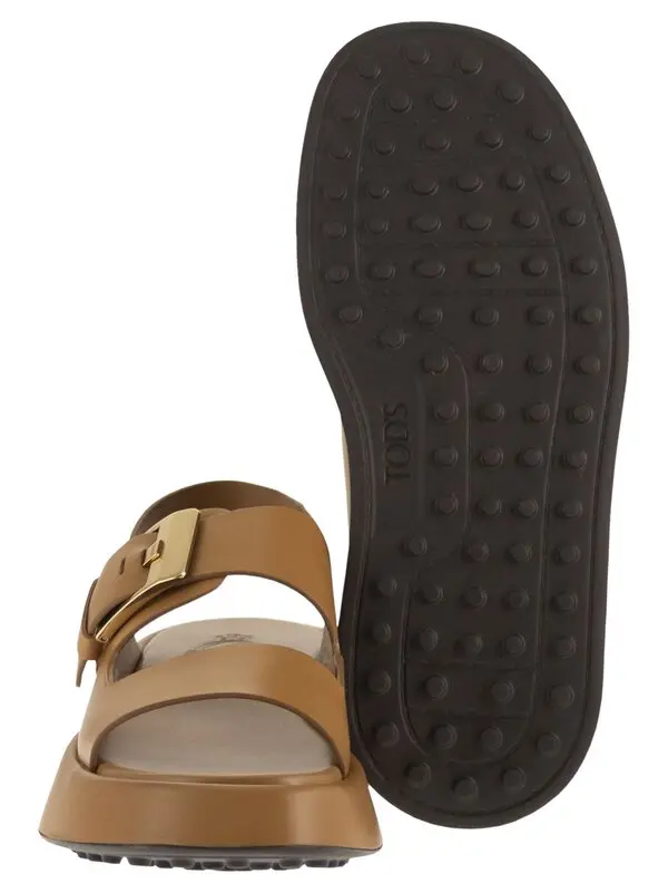 TOD'S Leather Sandal With Buckle