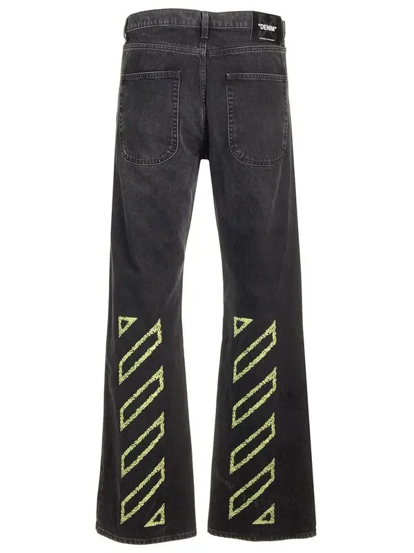 Off-White Relaxed Fit Diag Jeans - Black
