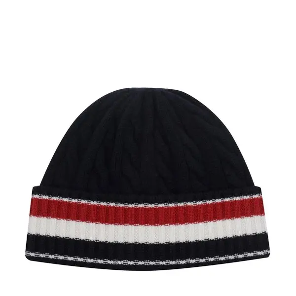 Thom Browne Virgin Wool Beanie - Blue