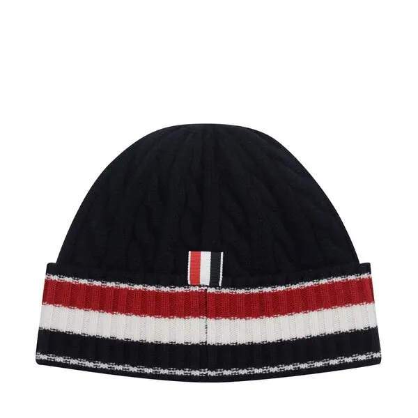 Thom Browne Virgin Wool Beanie - Blue