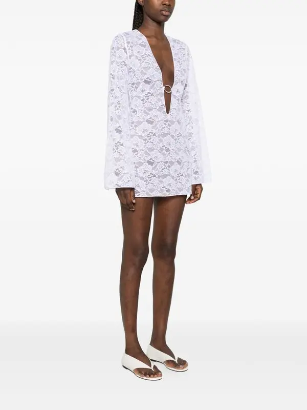 Oseree Lace Caftan - White