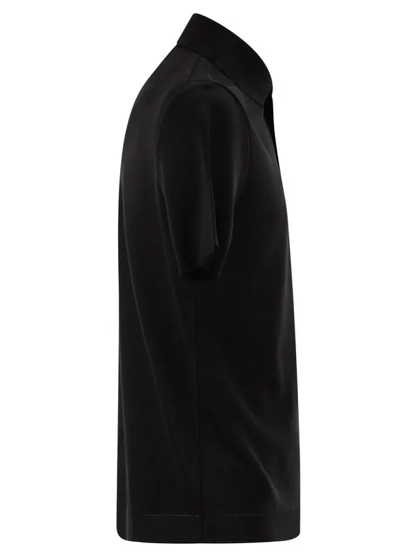 Herno Cotton Jersey Polo Shirt - Black