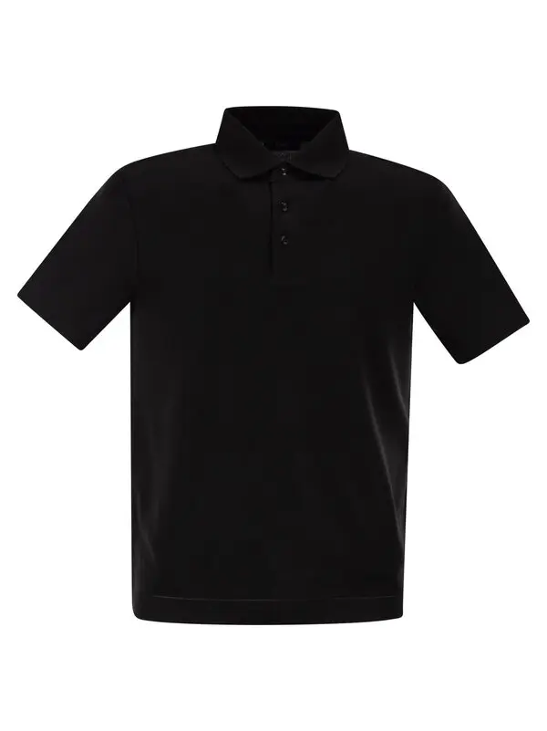 Herno Cotton Jersey Polo Shirt - Black