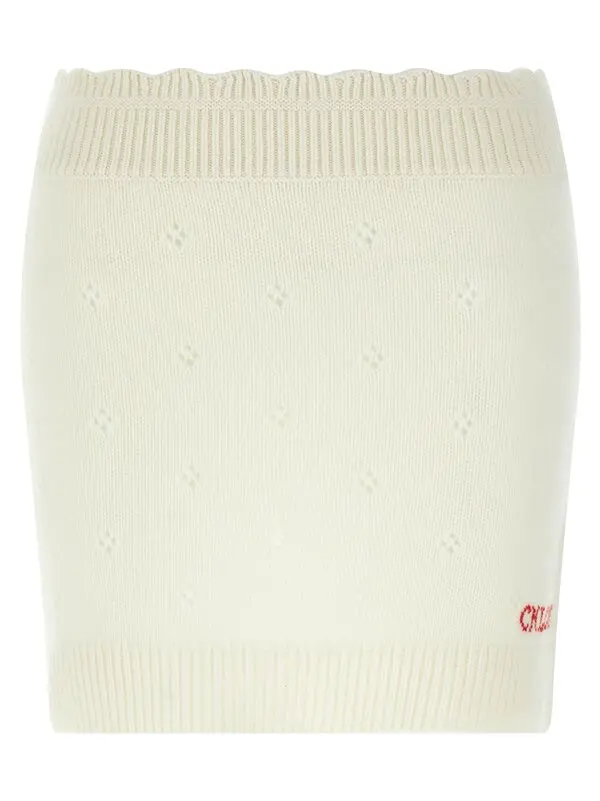 Chloé Jacquard Logo Skirt - White