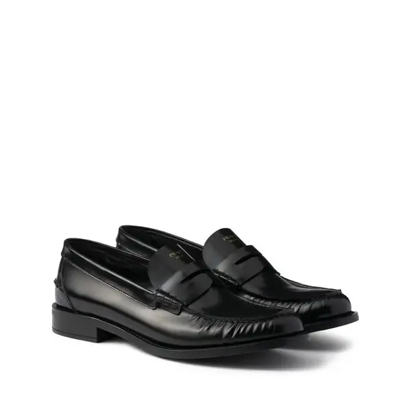 Prada Leather Loafers - Black