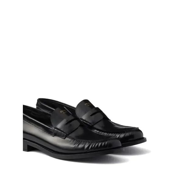 Prada Leather Loafers - Black