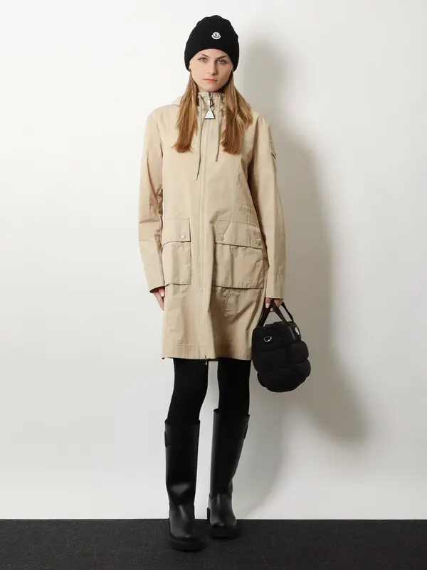 Moncler Laerte Cotton Blend Long Jacket - Multicolor