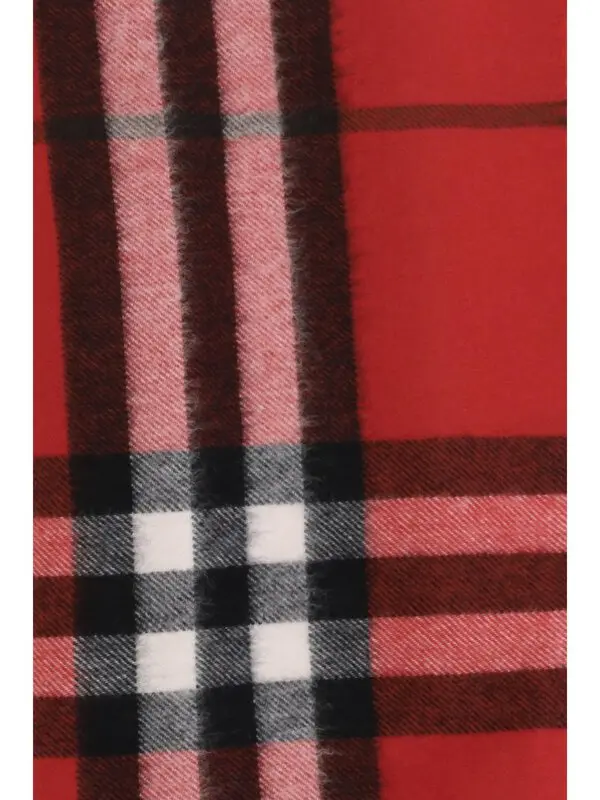 Burberry Check Cashmere Scarf - Red
