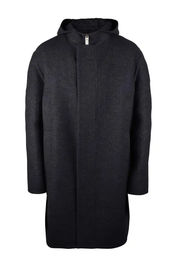 Givenchy Hooded Wool, Silk, And Cashmere Coat - Gray